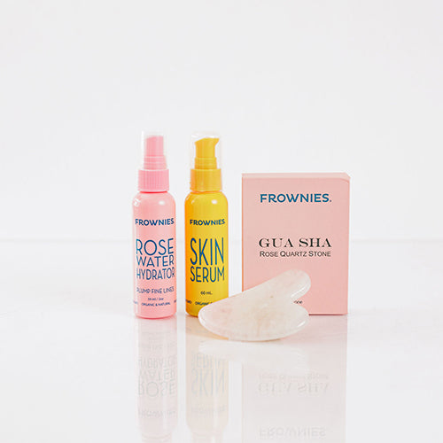 Frownies Gua Sha Set | Best Rose Quartz Gua Sha Kit
